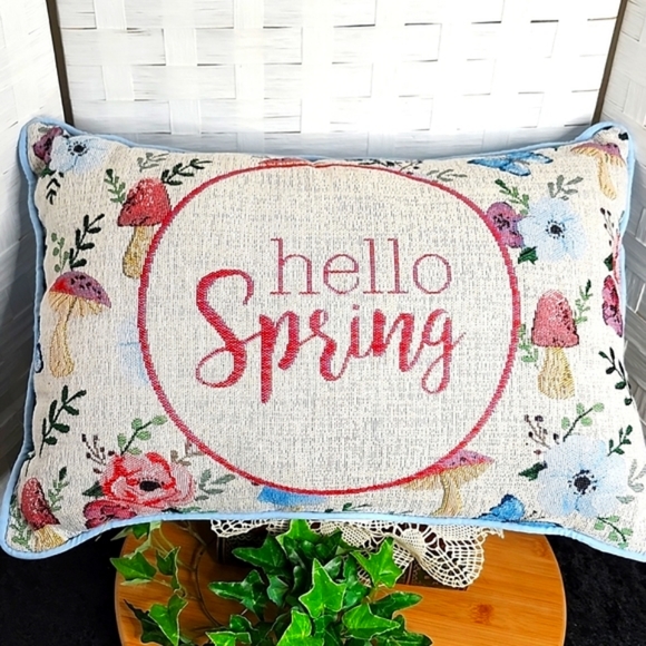 Accents | Hello Spring Awesome Floral Pillow 17x11 Not Just A Cover ...